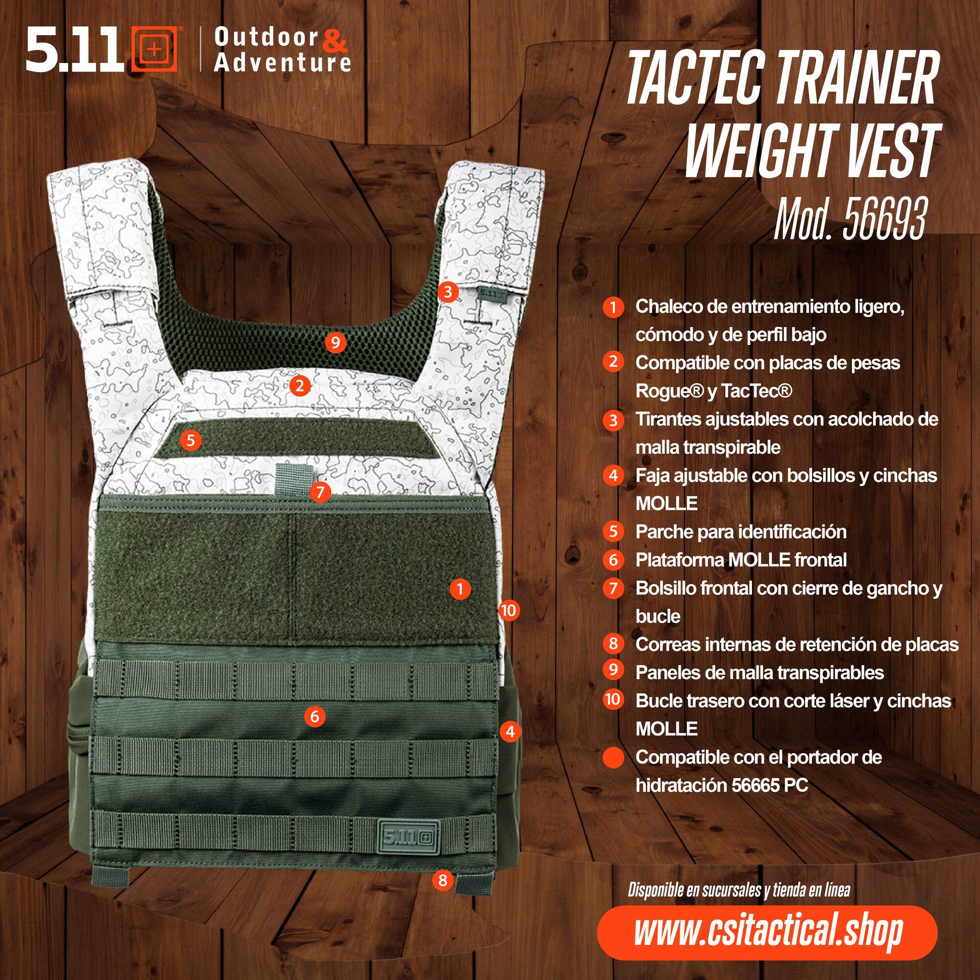TACTEC® TRAINER WEIGHT VEST - Academia CSI Tactical